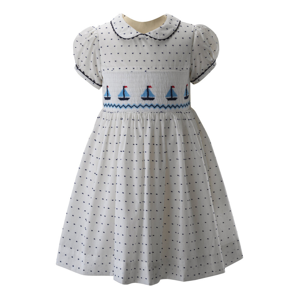 Sailboat Smocked Dress – Rachel Riley US