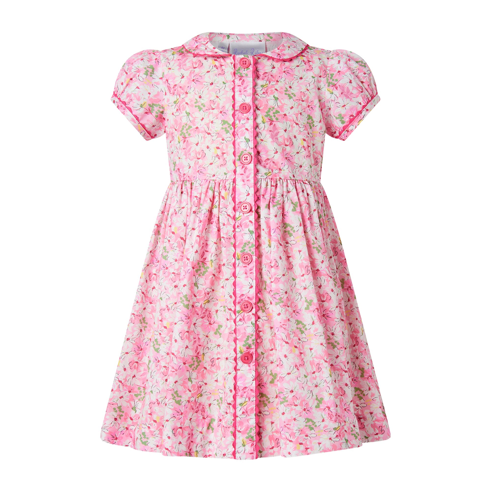 Pink Daisy Button-front Dress – Rachel Riley US