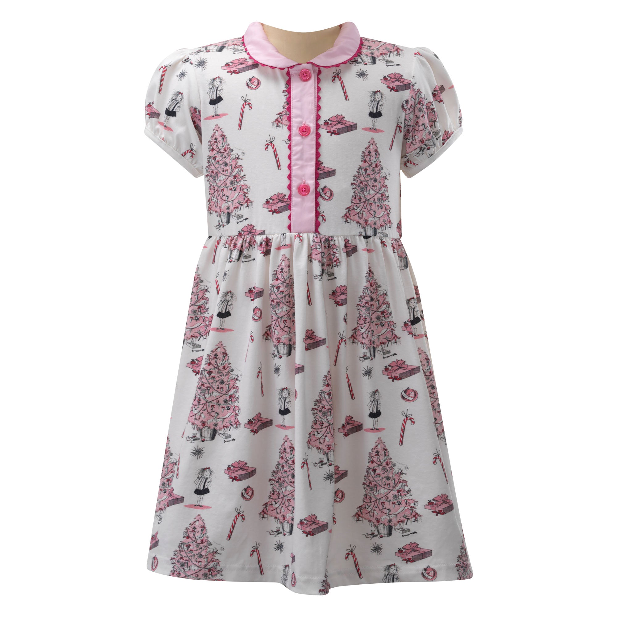 Eloise Christmas Tree Button-Front Dress – Rachel Riley US