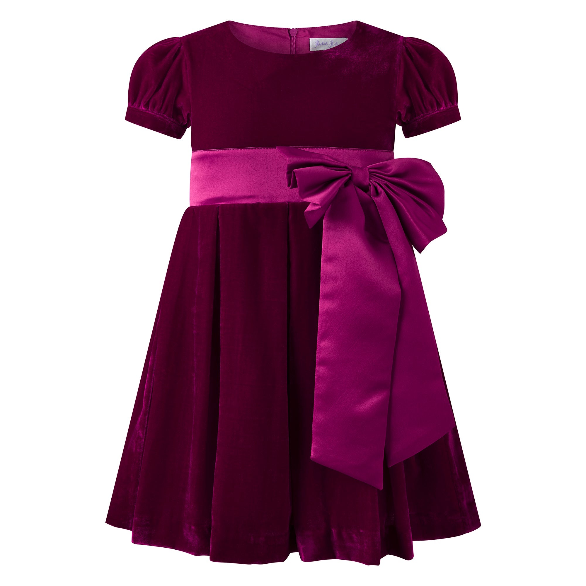 Fuschia Velvet Bow Dress – Rachel Riley US