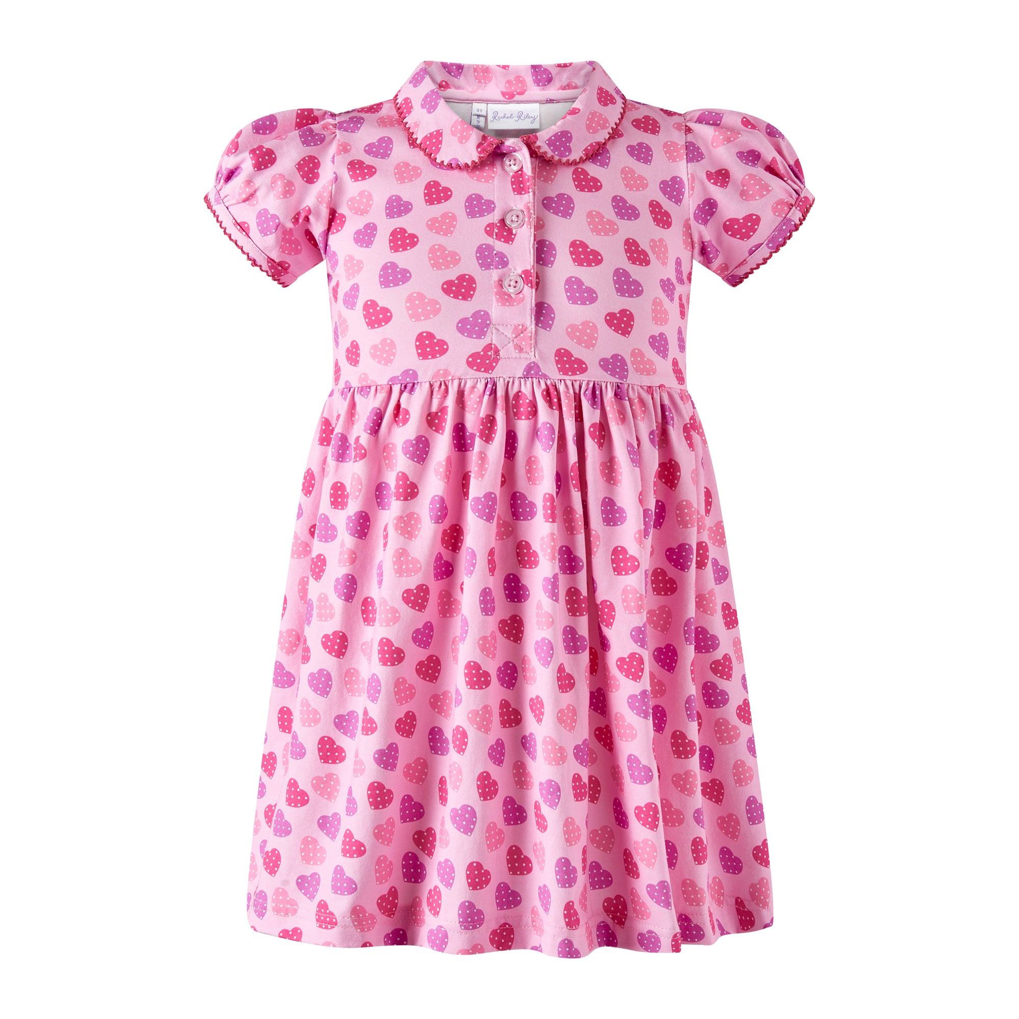 Pink Scatter Heart Jersey Dress – Rachel Riley US