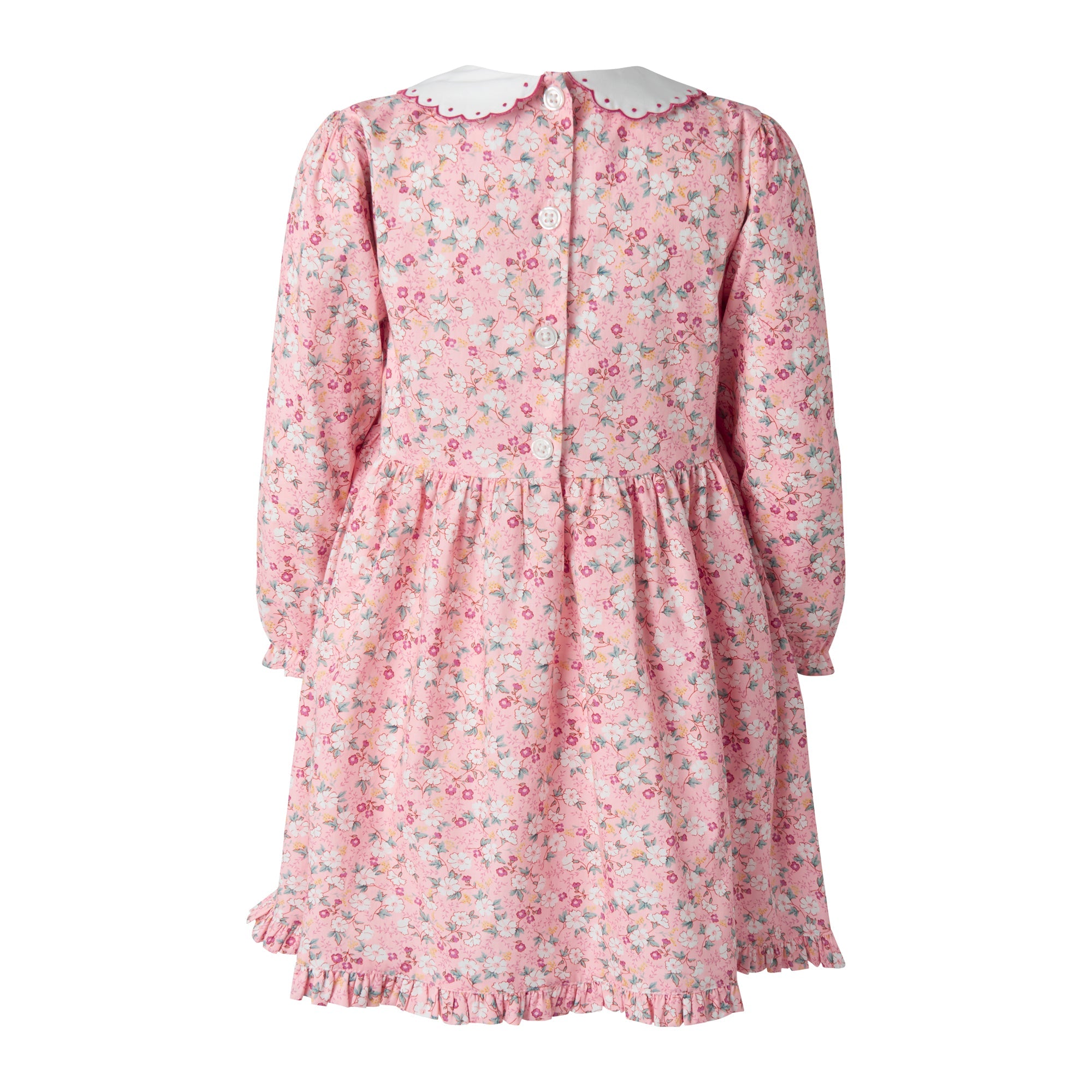 Pink Floral Scalloped Collar Dress – Rachel Riley US