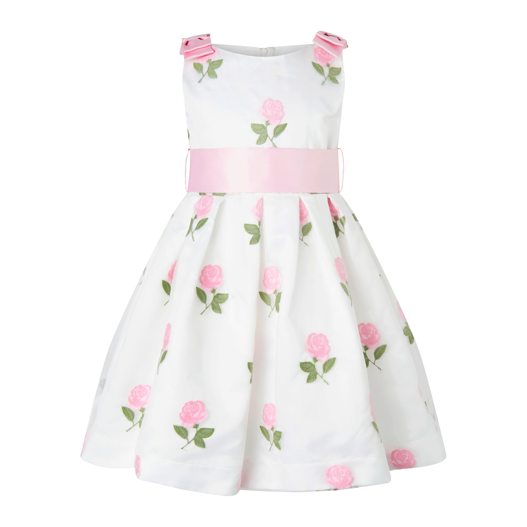 Pink Rose Embroidered Organza Dress – Rachel Riley US