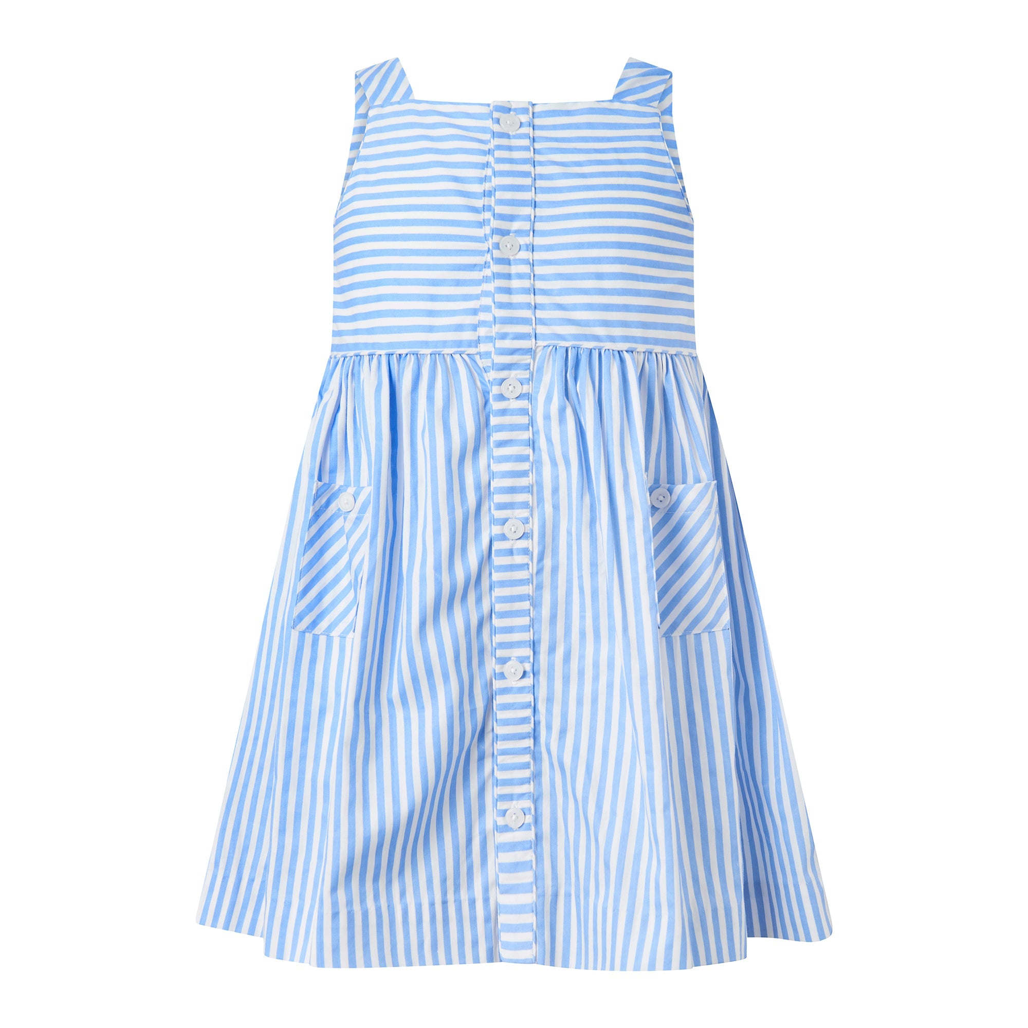 Blue Striped Button-Front Sun Dress – Rachel Riley US