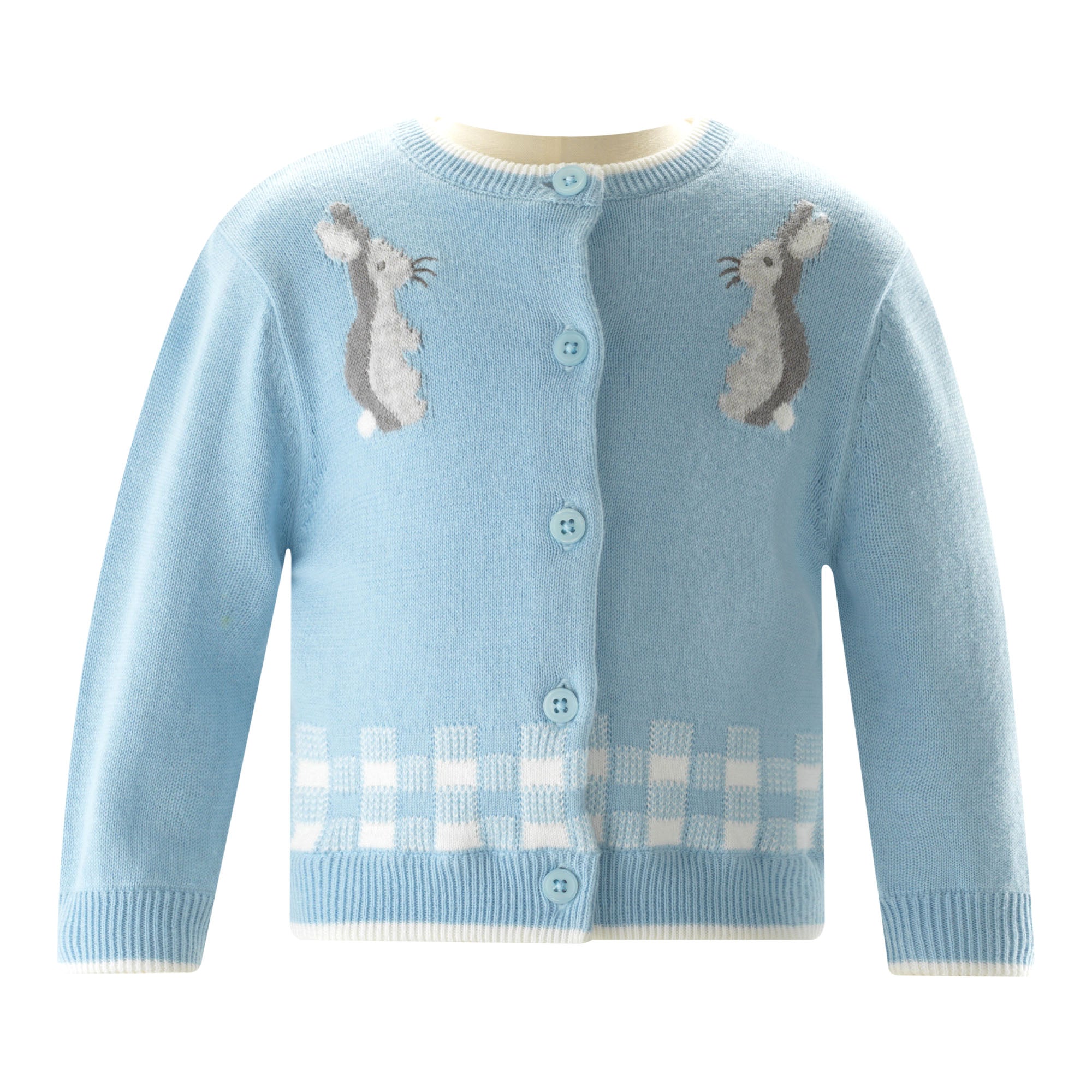 Blue Gingham Bunny Cardigan – Rachel Riley US