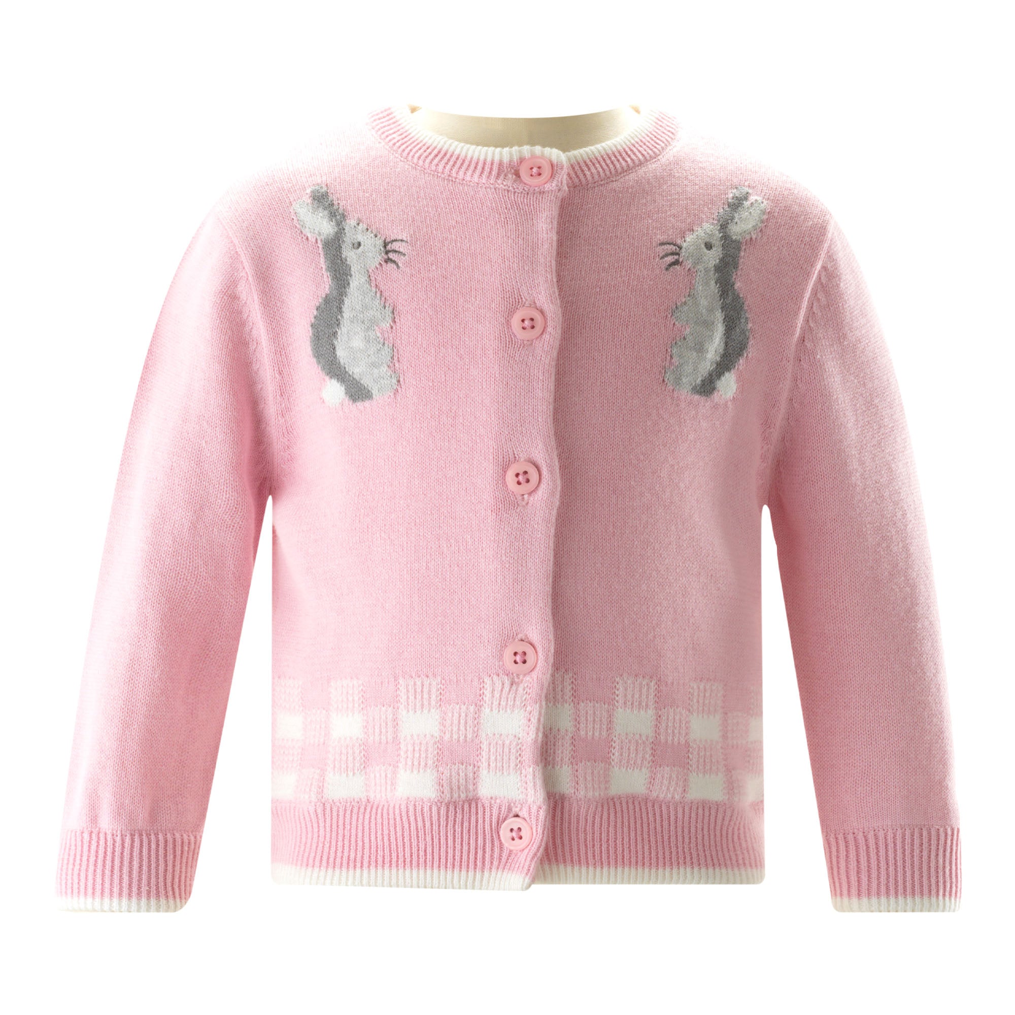 Pink Gingham Bunny Cardigan – Rachel Riley US
