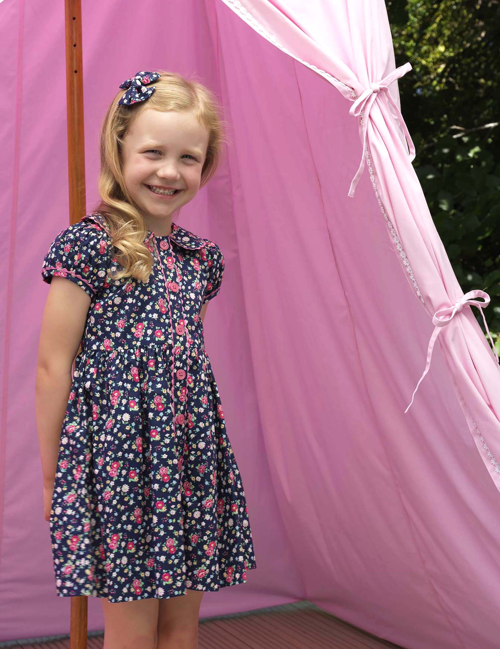 Floral Button-Front Dress – Rachel Riley US