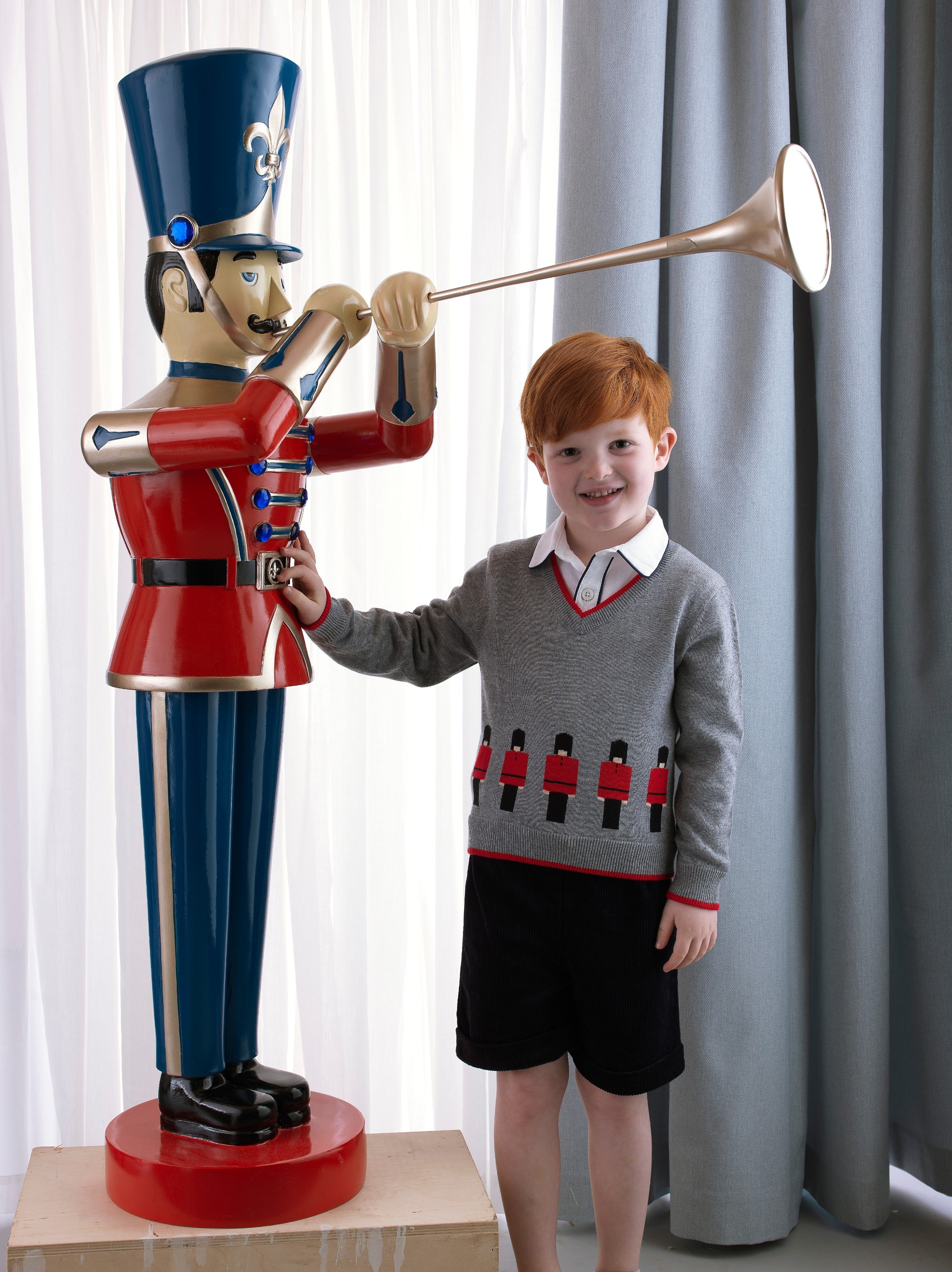 Gray Soldier V-Neck Sweater for Boys – Rachel Riley US