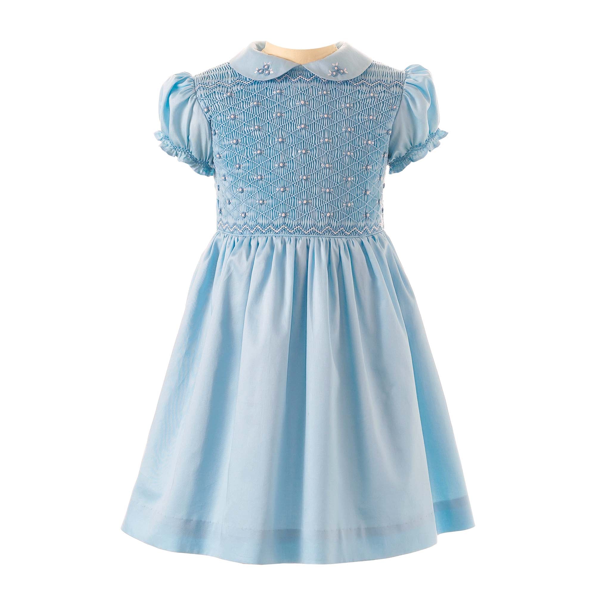 Blue Rose Smocked Dress for Girls – Rachel Riley US